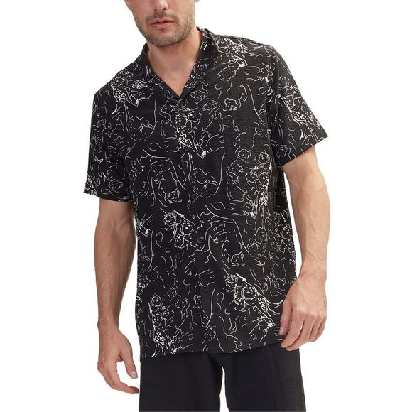 Ron Tomson | Shirts | Ron Tomson Allover Pattern Camp Collar Shirt ...